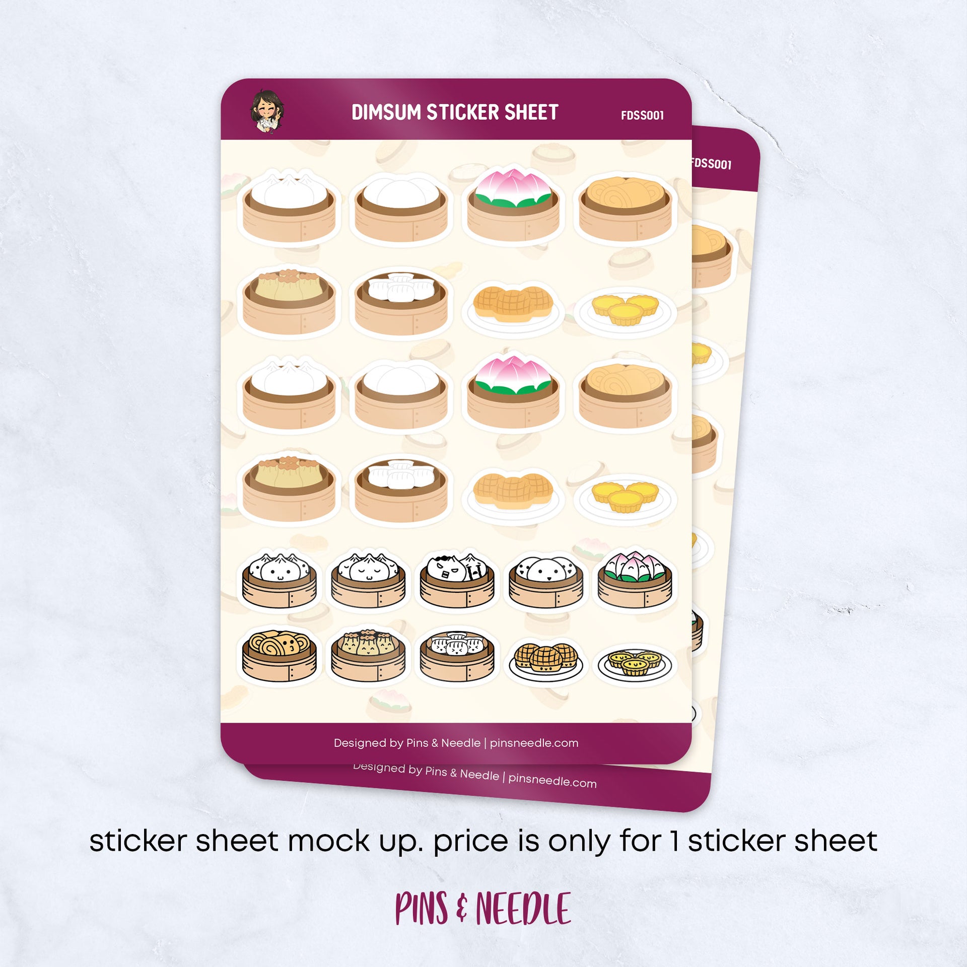 Pins & Needle | DimSum Sticker Sheet | Vinyl Sticker